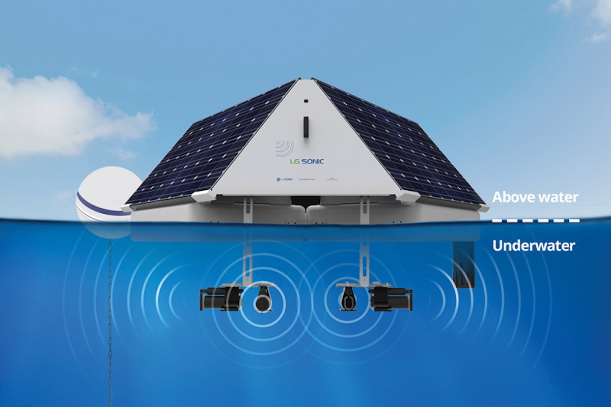 Ultrasonic systems predict and control algal blooms in cooling ponds ...